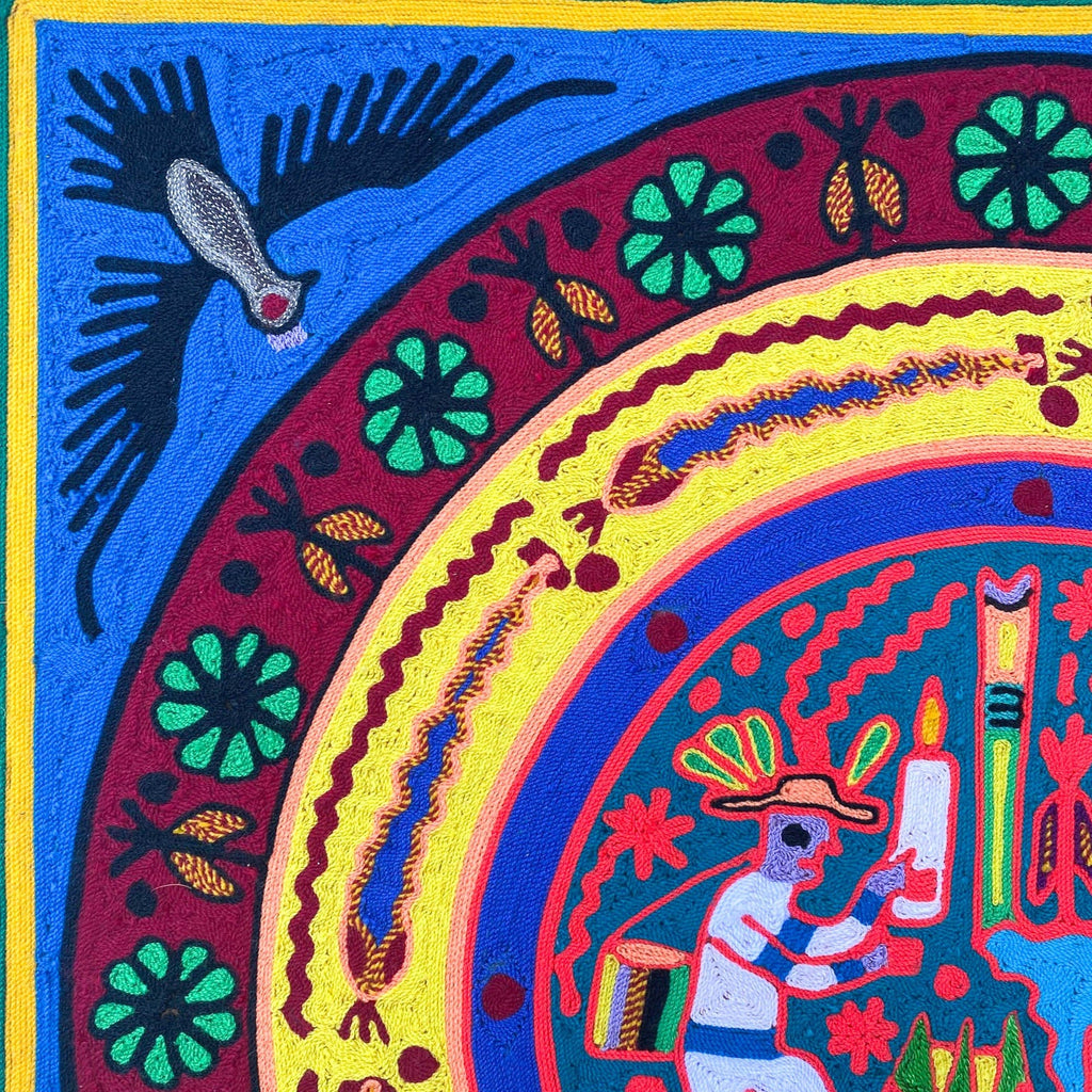Huichol Yarn Painting (24" x 24") Mexican Indigenous Art – VivaMexico ...