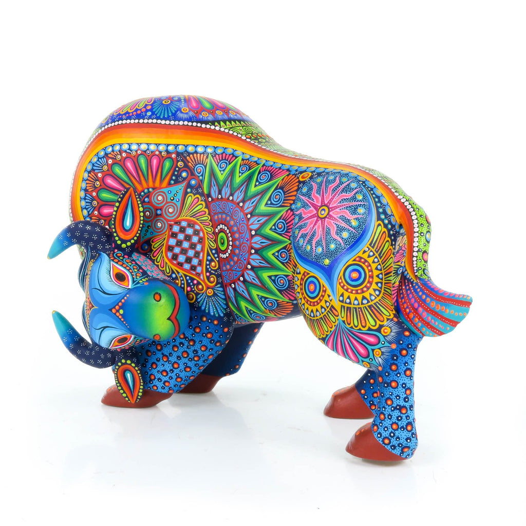 Large Charging Bull - Oaxacan Alebrije Wood Carving – VivaMexico.com ...
