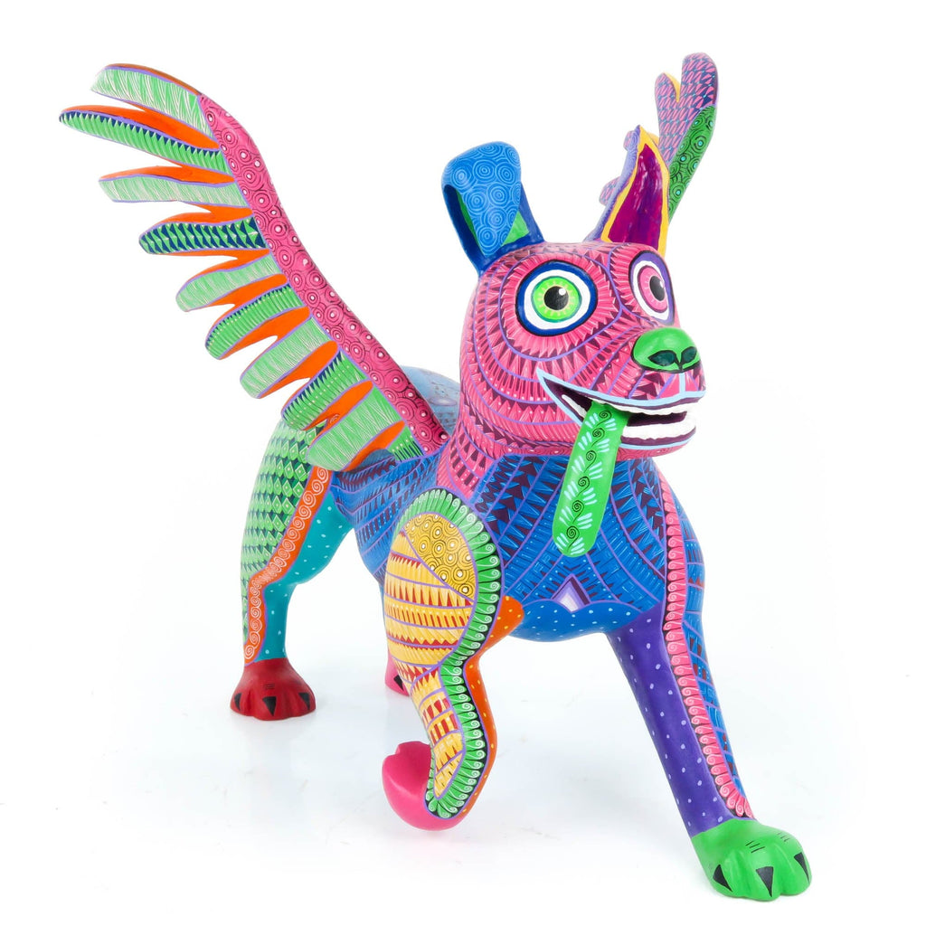Large Dante Winged Dog - Oaxacan Alebrije Wood Carving – VivaMexico.com ...