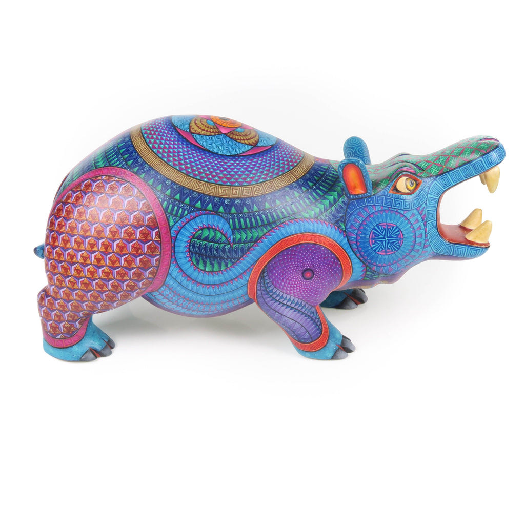 Large Hippo - Oaxacan Alebrije Wood Carving – VivaMexico.com - Mexican Art