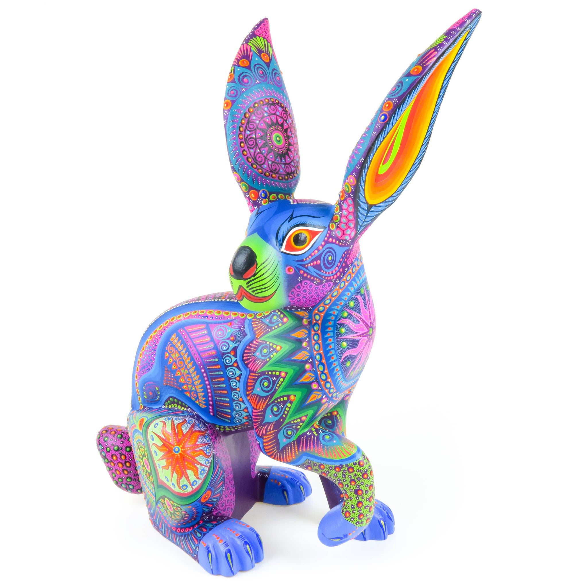 Large Rabbit - Oaxacan Alebrije Wood Carving – VivaMexico.com - Mexican Art