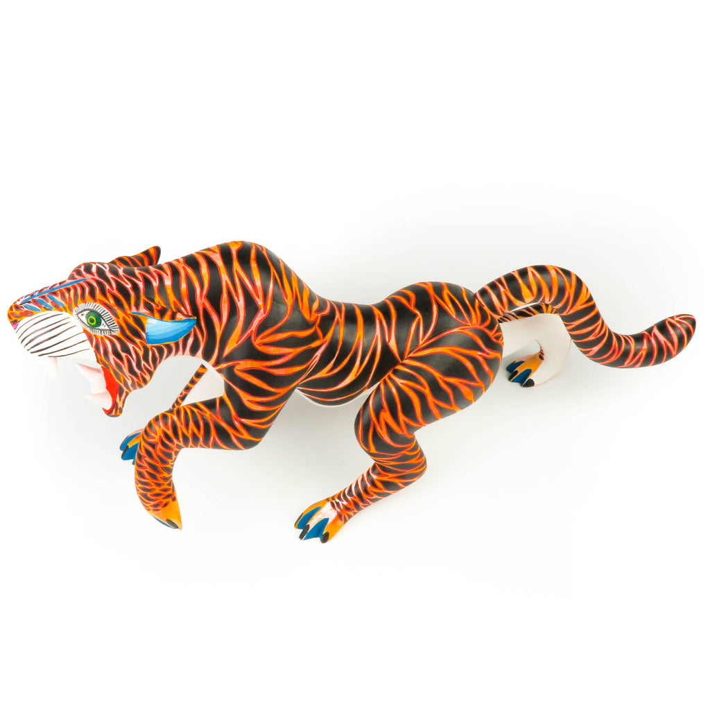 Large Tiger - Oaxacan Alebrije Wood Carving – VivaMexico.com - Mexican Art