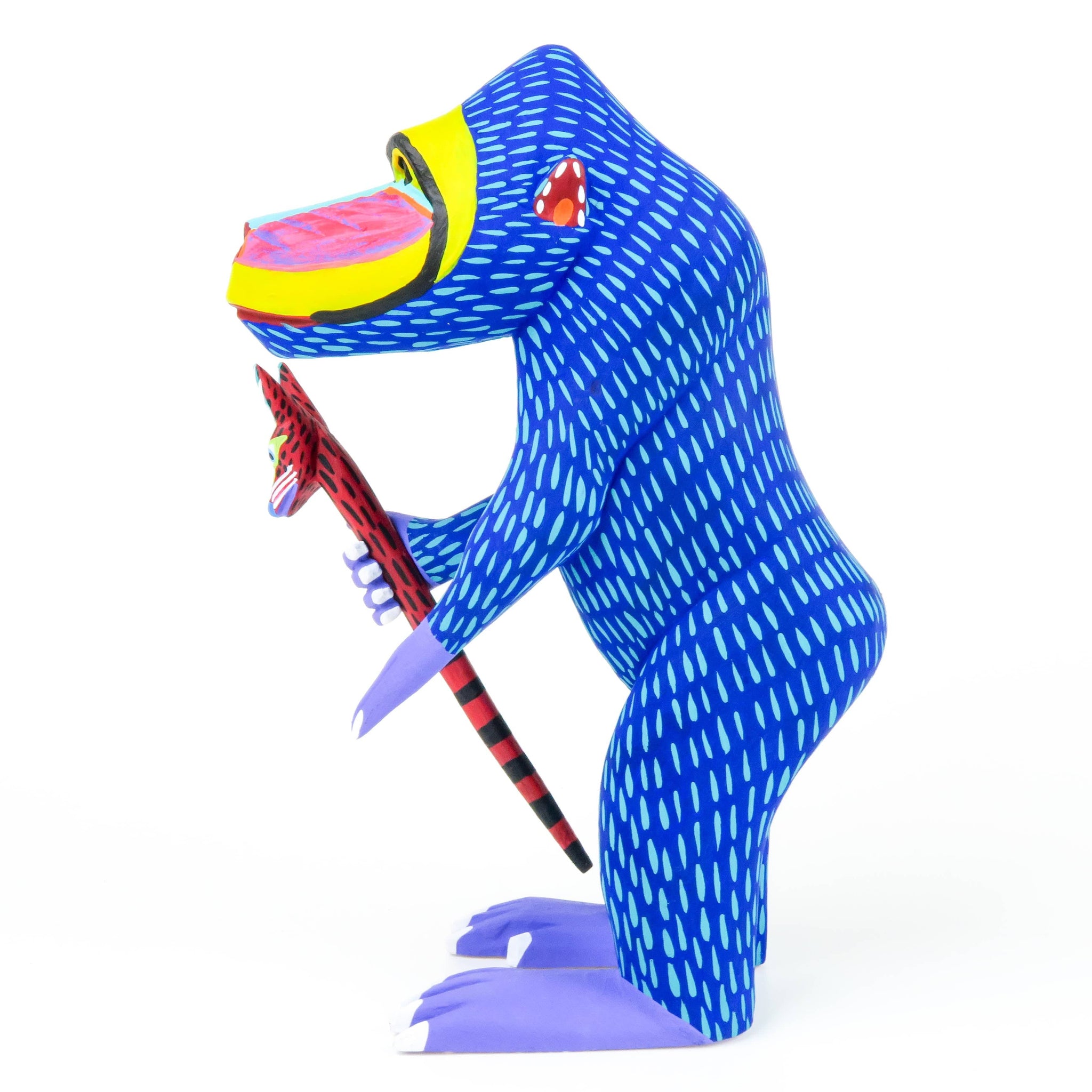 Mandrill With Staff - Oaxacan Alebrije Wood Carving – VivaMexico.com ...