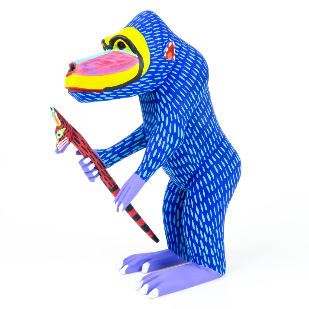 Mandrill With Staff - Oaxacan Alebrije Wood Carving – VivaMexico.com ...