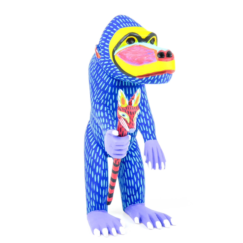 Mandrill With Staff - Oaxacan Alebrije Wood Carving – VivaMexico.com ...