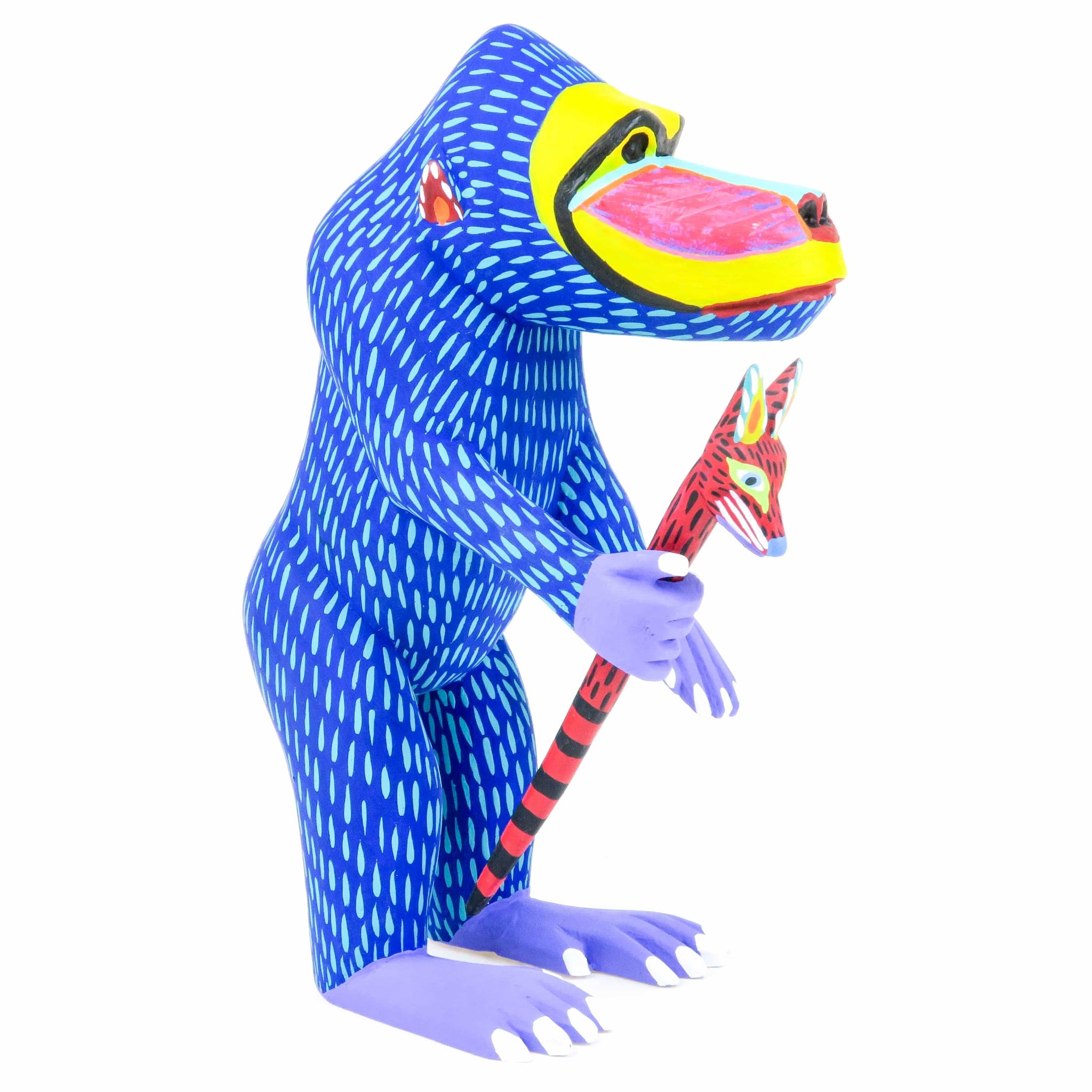 Mandrill With Staff - Oaxacan Alebrije Wood Carving – VivaMexico.com ...