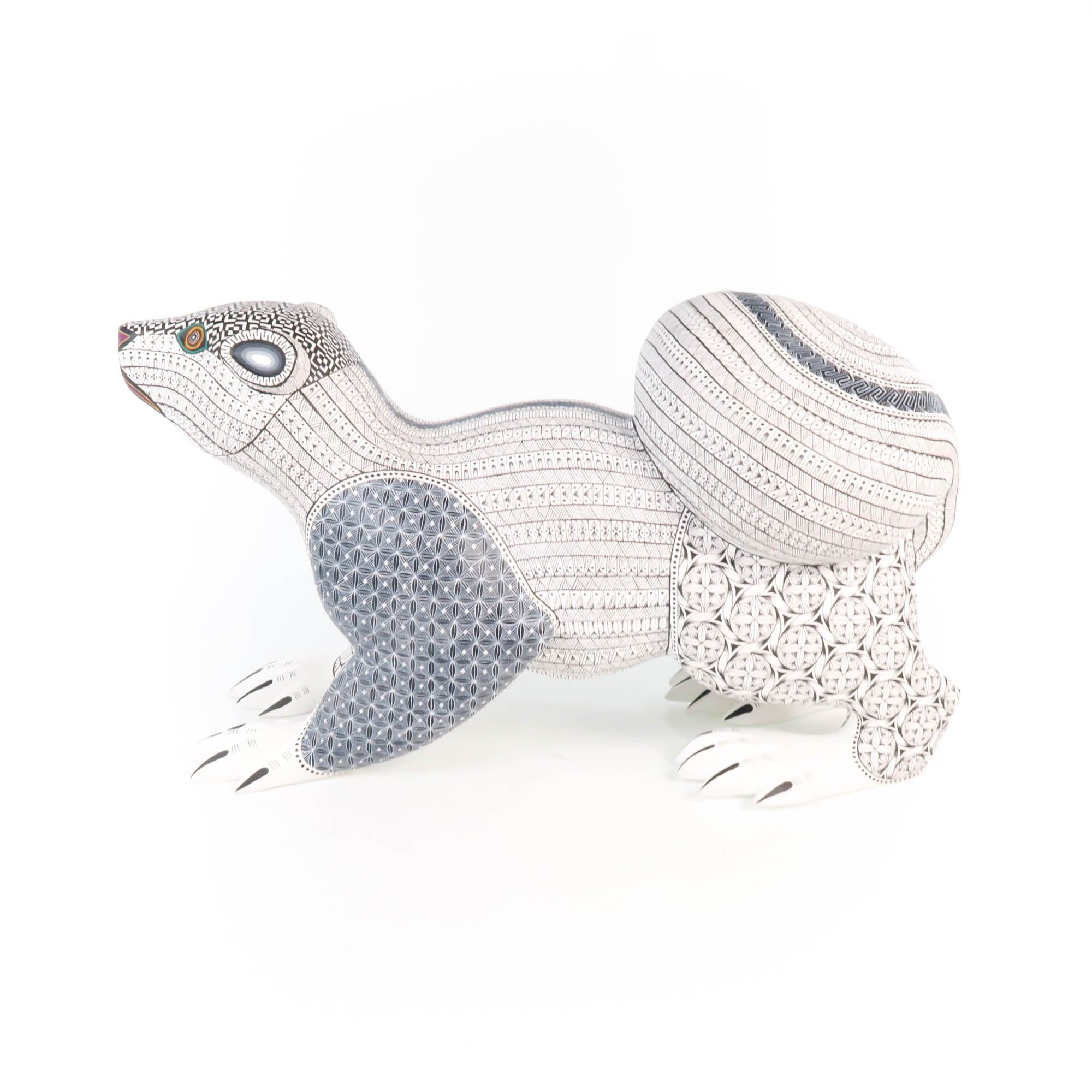 Masterpiece Black & White Zapotec Skunk - Oaxacan Alebrije Wood carvin ...