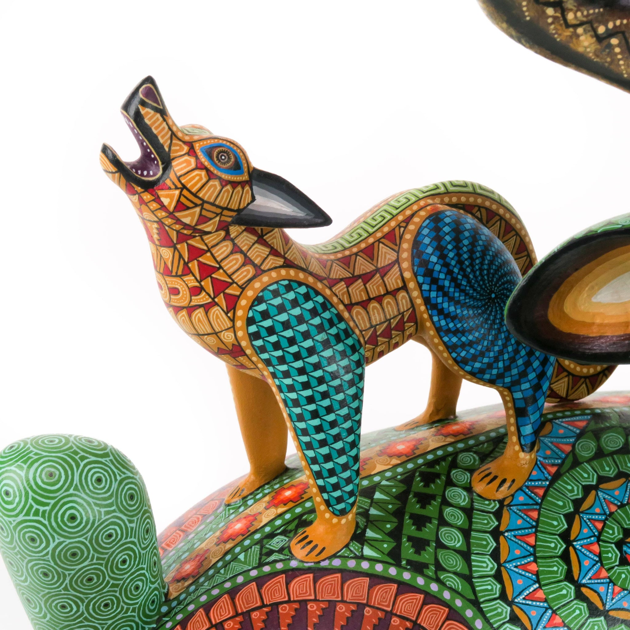 Masterpiece Deer With Passenger Coyote - Oaxacan Alebrije Wood Carving ...