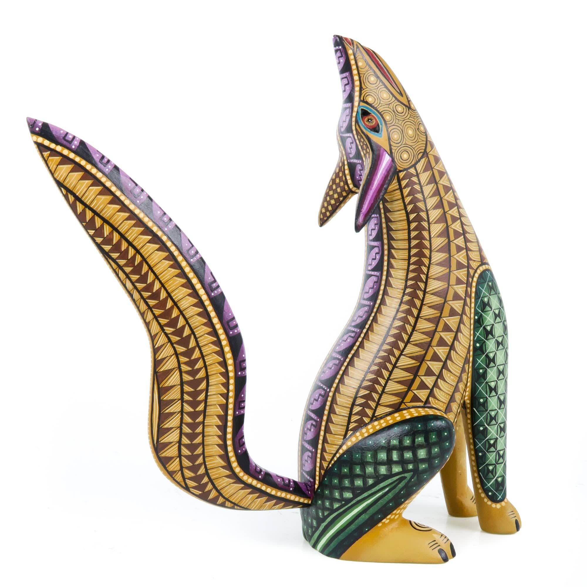 Masterpiece Yellow Coyote - Oaxacan Alebrije Wood Carving – VivaMexico ...