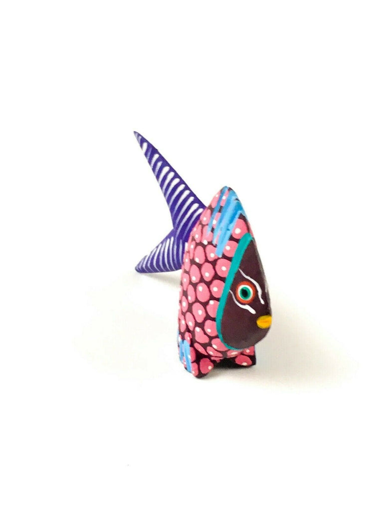 MINI COLORFUL FISH Oaxacan Alebrije Wood Carving Mexican Folk Art Scul ...