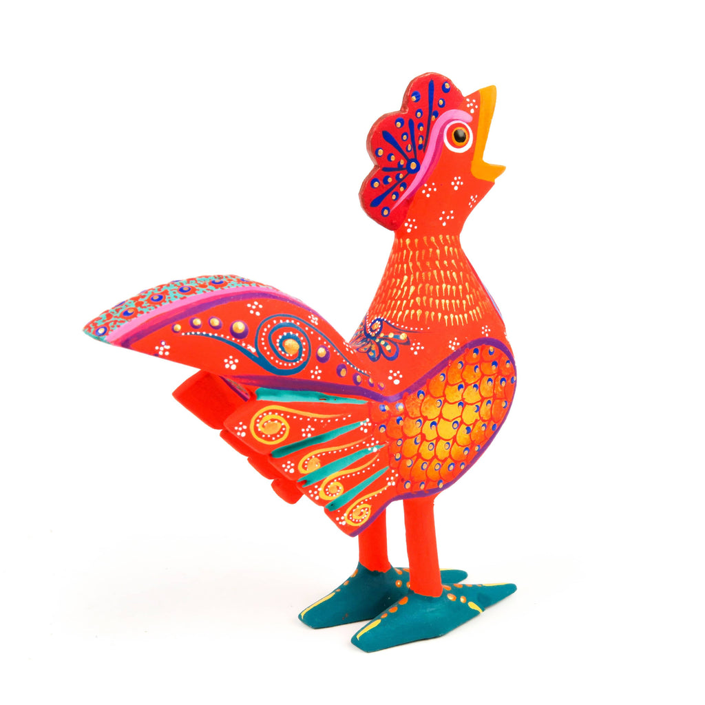 Orange Rooster - Oaxacan Alebrije Wood Carving – VivaMexico.com ...