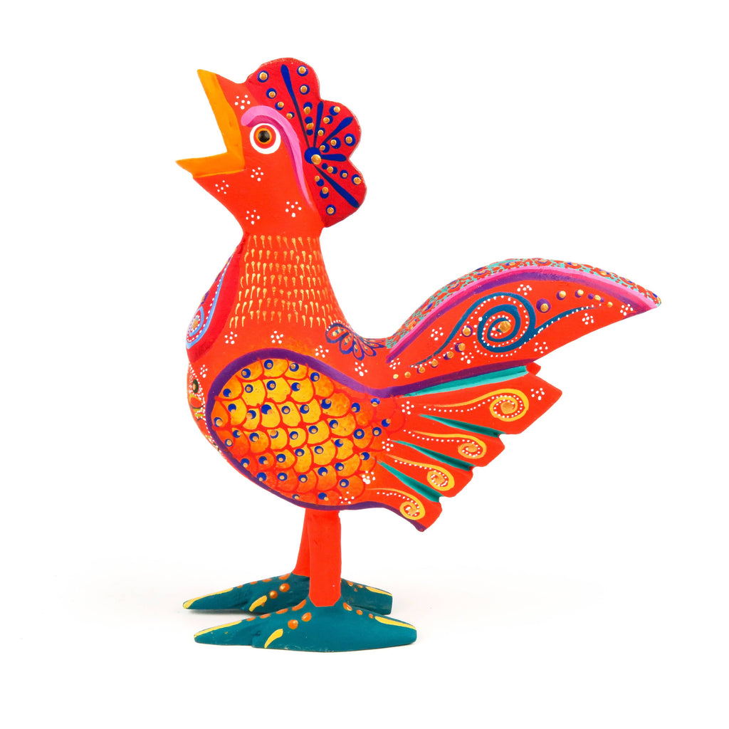 Orange Rooster - Oaxacan Alebrije Wood Carving – VivaMexico.com ...
