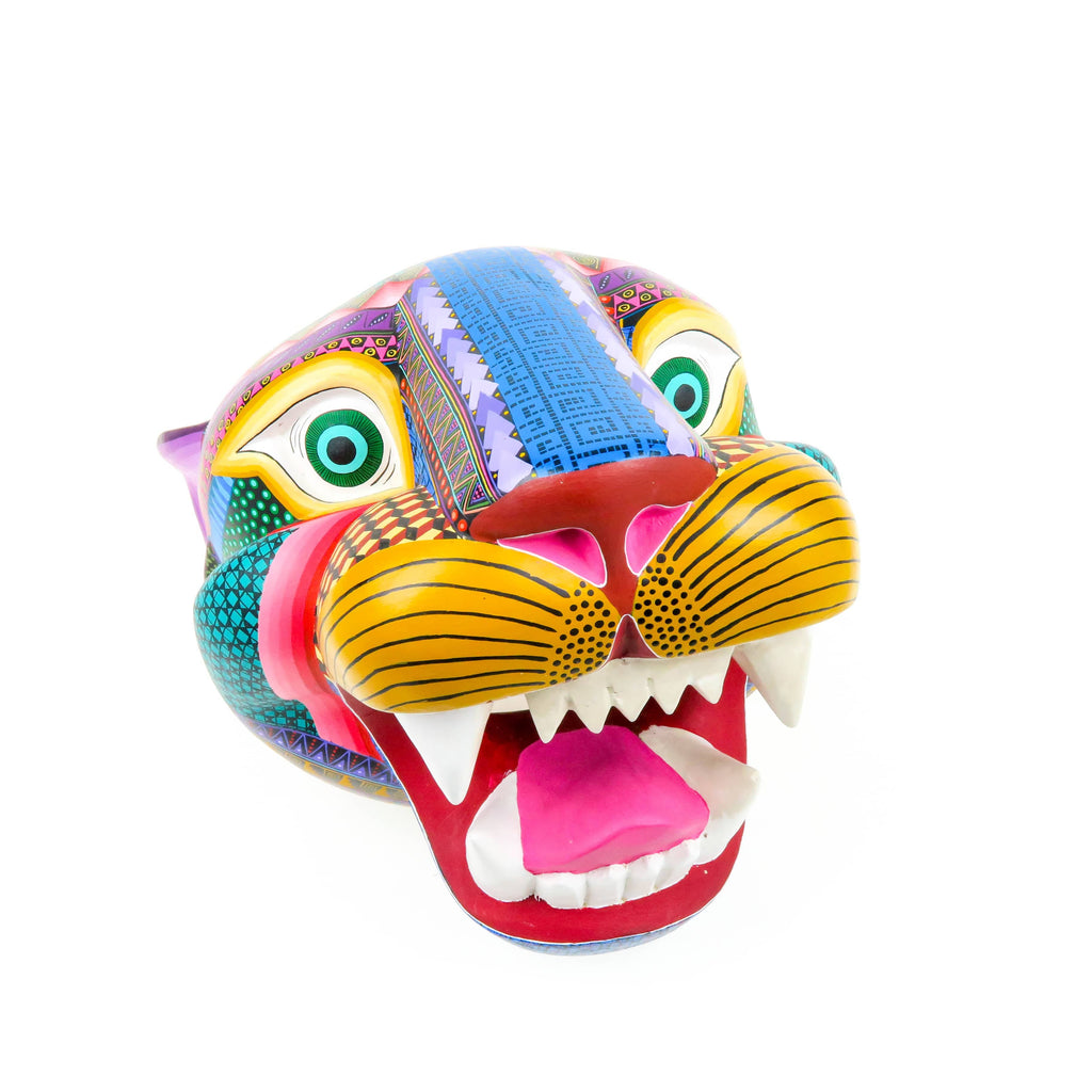 Outstanding Jaguar Head Wall Mount - Oaxacan Alebrije Wood Carving ...