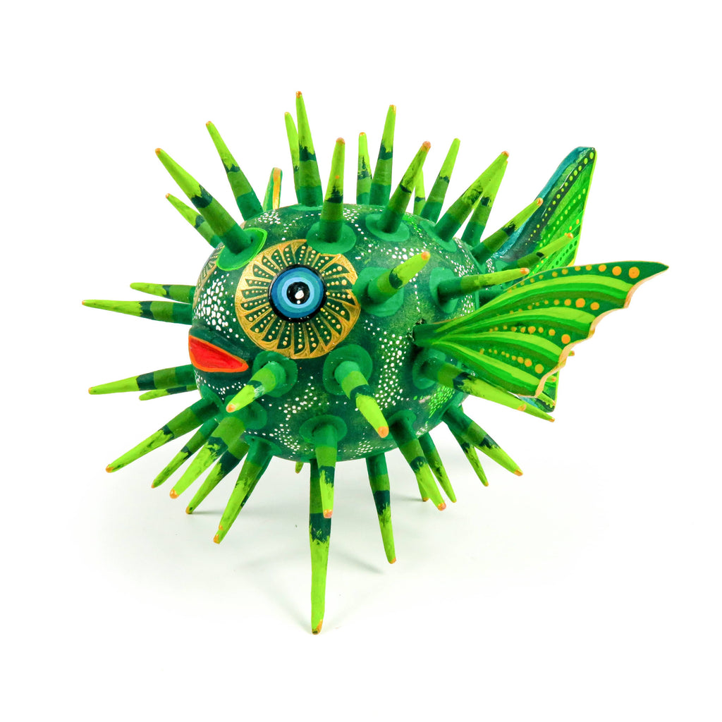 Puffer Fish - Oaxacan Alebrije Wood Carving – VivaMexico.com - Mexican Art