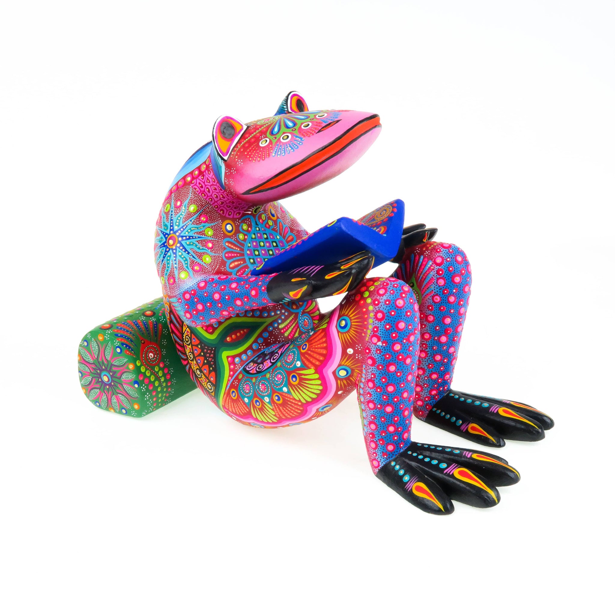 Reading Frog - Oaxacan Alebrije Wood Carving – VivaMexico.com - Mexican Art