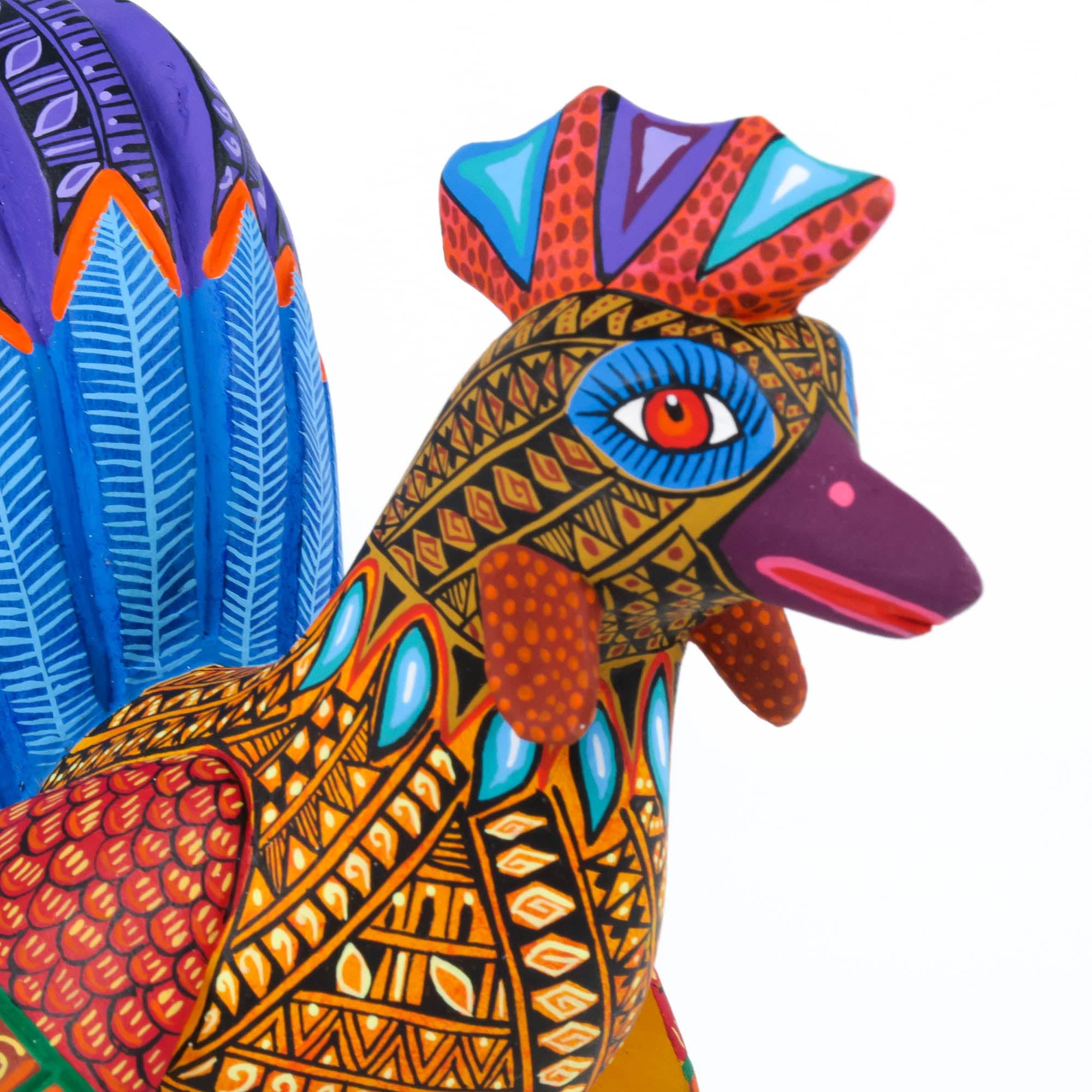 Rooster - Oaxacan Alebrije Wood Carving – VivaMexico.com - Mexican Art