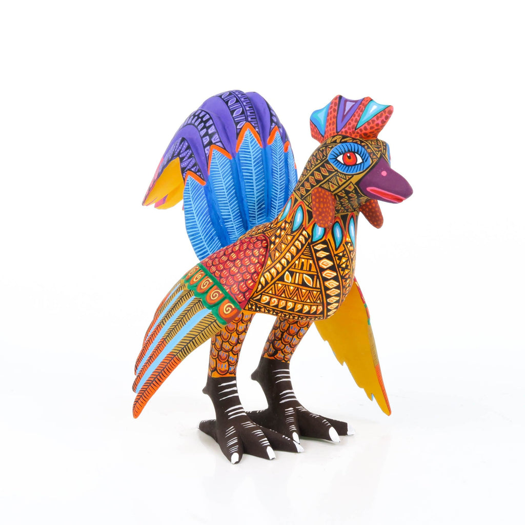 Rooster - Oaxacan Alebrije Wood Carving – VivaMexico.com - Mexican Art