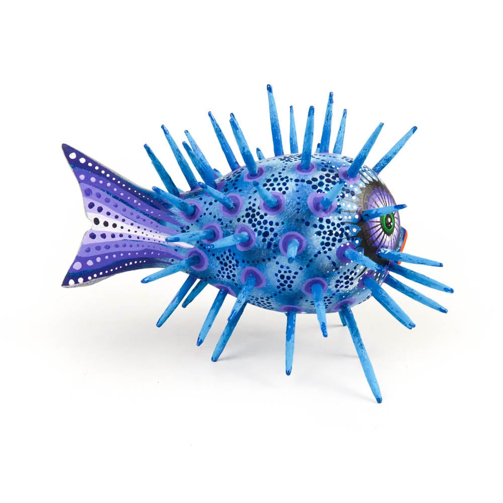Small Blow Fish - Oaxacan Alebrije Wood Carving Mexican Folk Art Sculp ...
