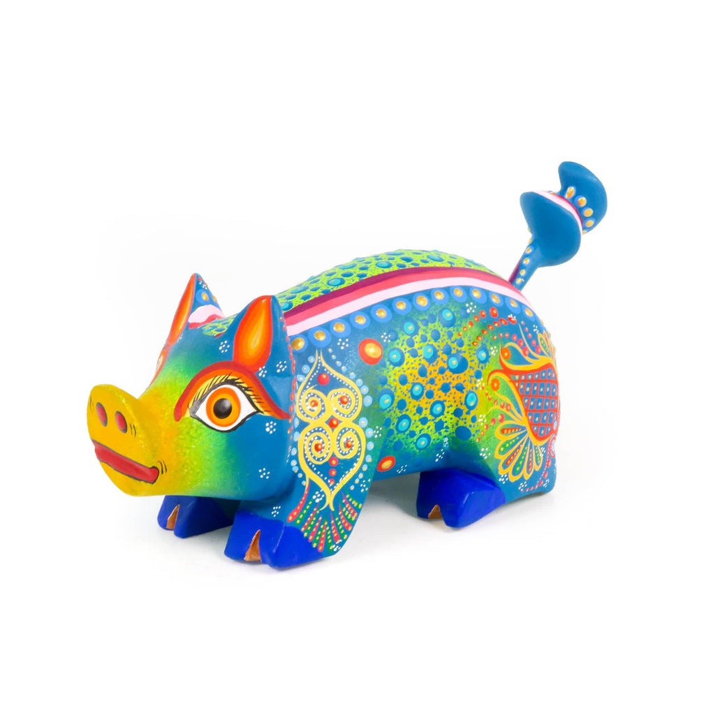 Turquoise Pig - Oaxacan Alebrije Wood Carving – VivaMexico.com ...