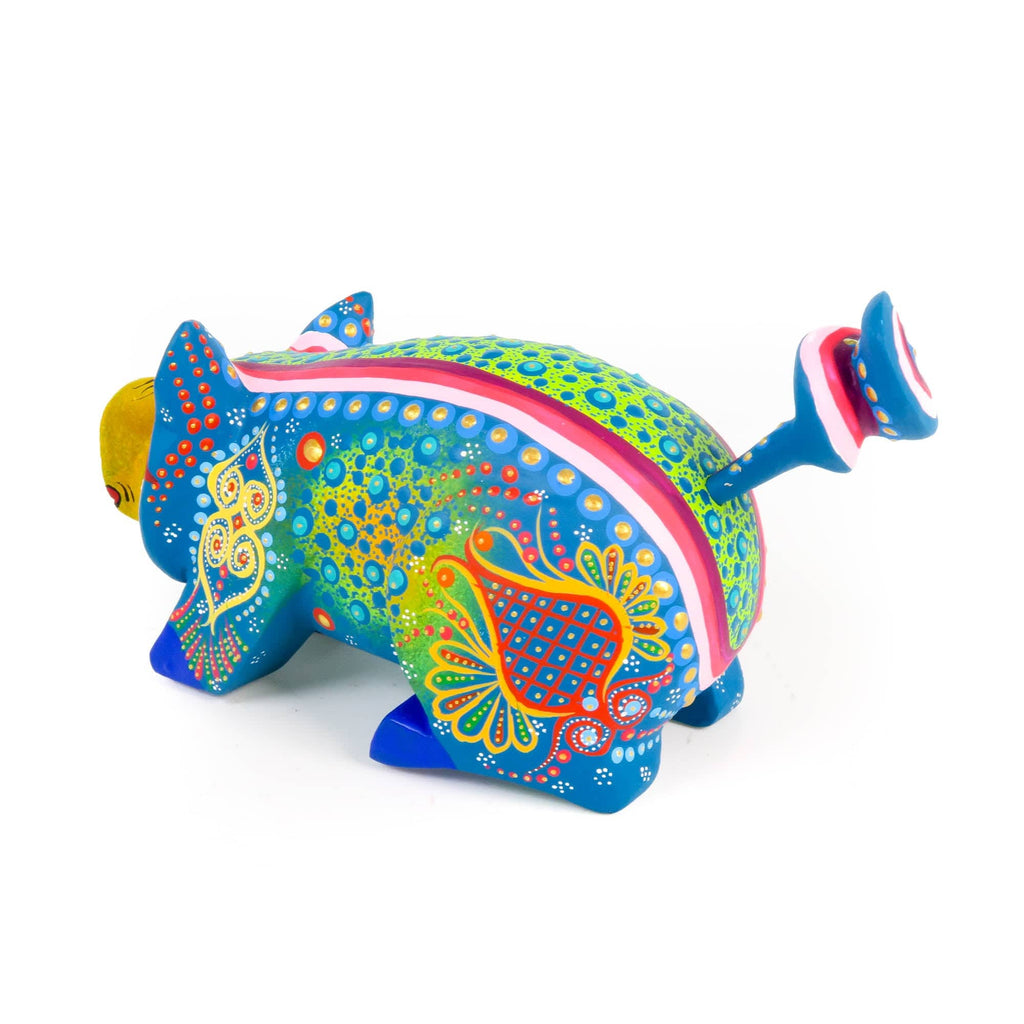Turquoise Pig - Oaxacan Alebrije Wood Carving – VivaMexico.com ...