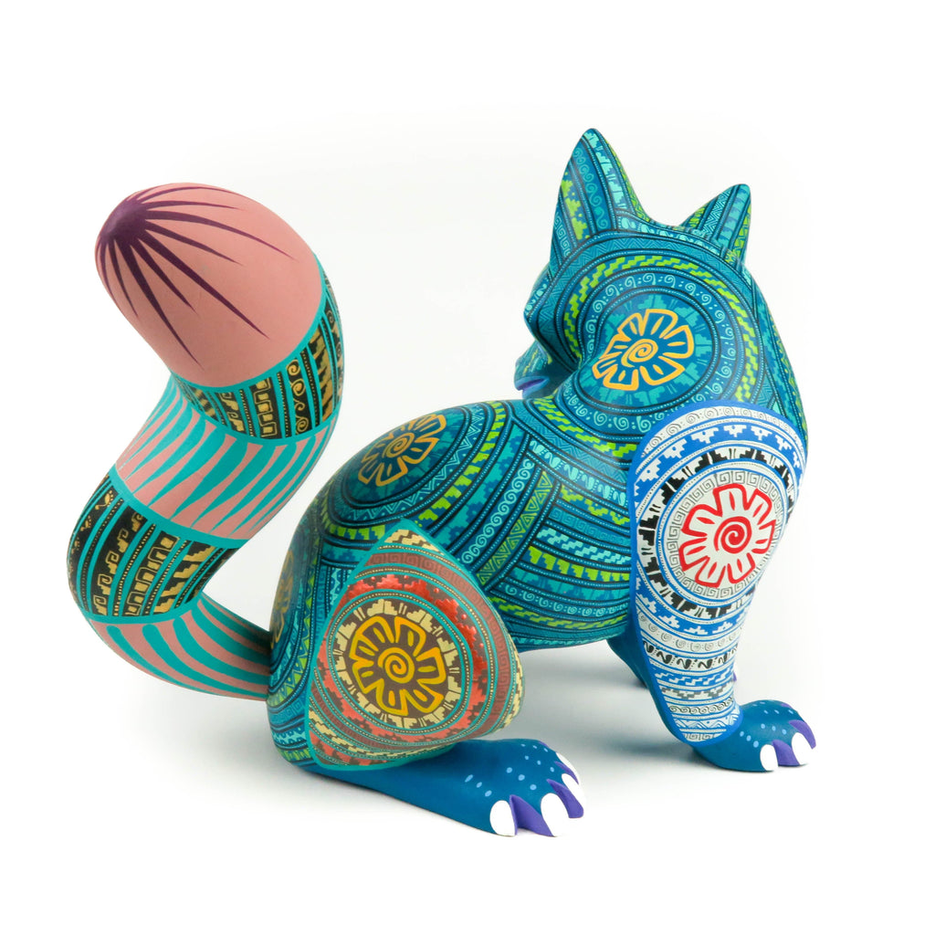Turquoise Raccoon - Oaxacan Alebrije Wood Carving – VivaMexico.com ...