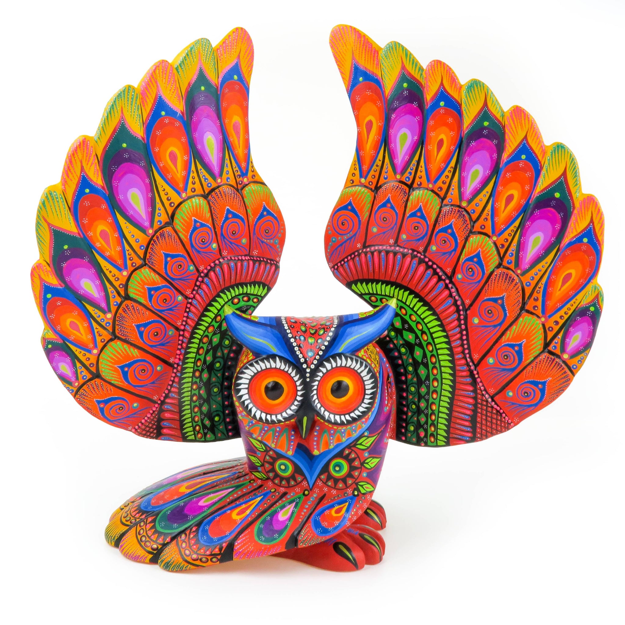 Vibrant Large Owl - Oaxacan Alebrije Wood Carving – VivaMexico.com ...