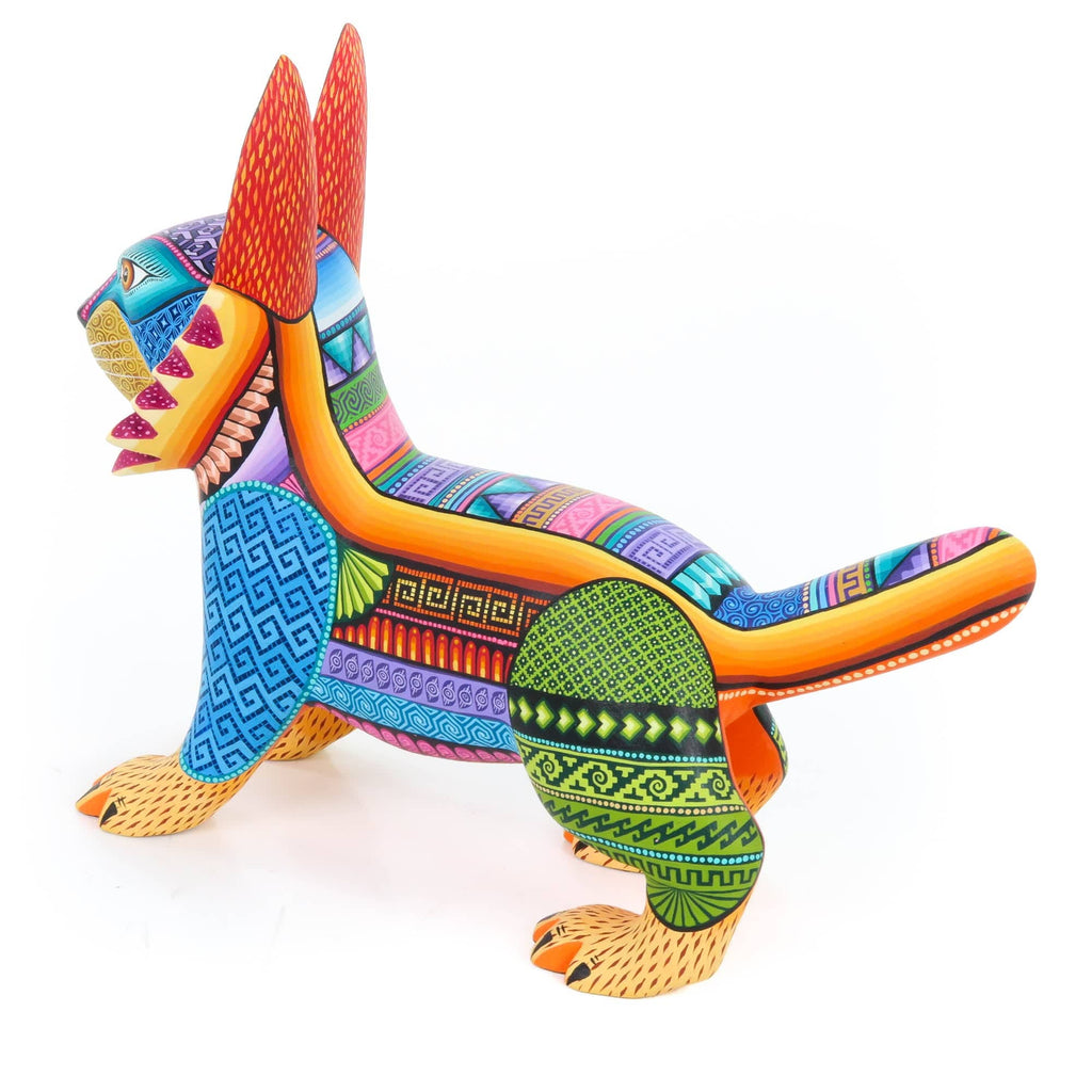 Vibrant Lynx Cat - Oaxacan Alebrije Wood Carving – VivaMexico.com ...