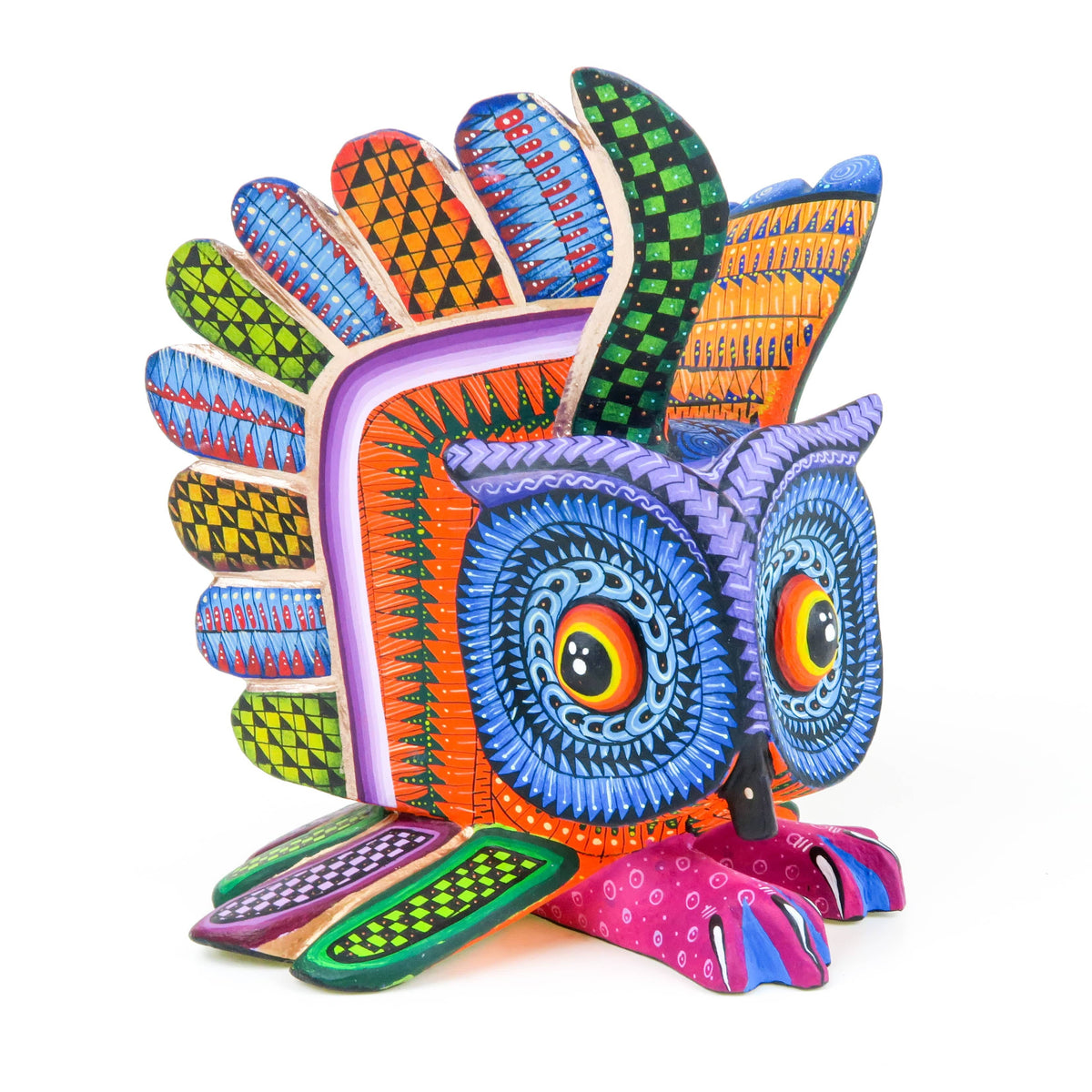 Búho vibrante - Alebrije tallado en madera de Oaxaca – VivaMexico.com ...