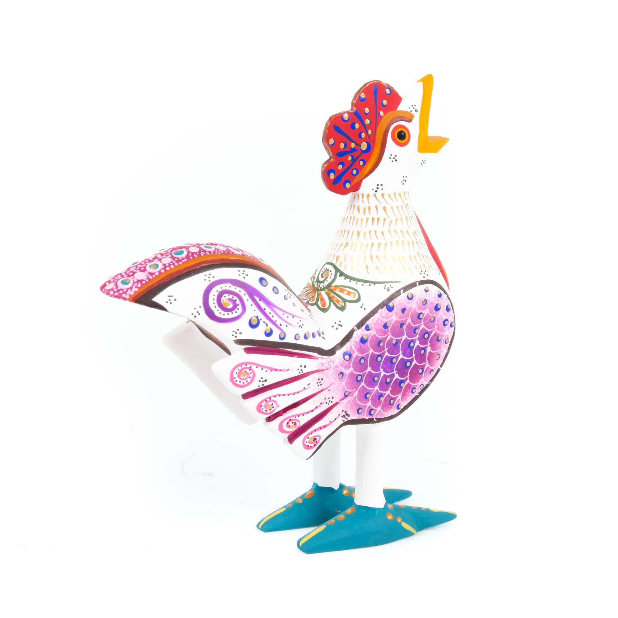 White Rooster - Oaxacan Alebrije Wood Carving – VivaMexico.com ...