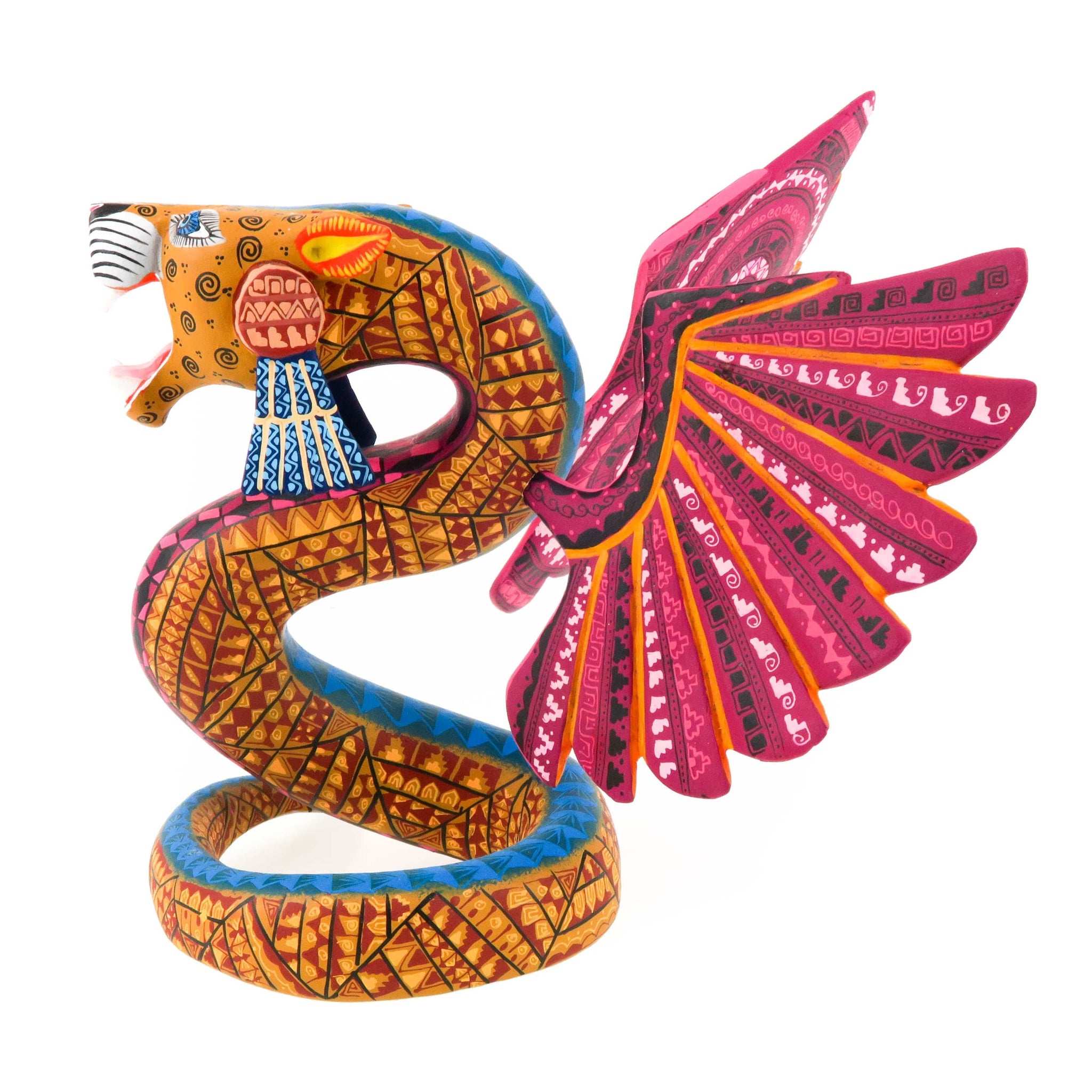 Winged Serpent Jaguar Fusion - Oaxacan Alebrije Wood Carving ...
