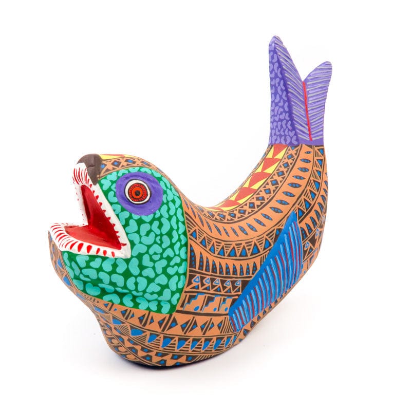 Zapotec Fish - Oaxacan Alebrije Wood Carving – VivaMexico.com - Mexican Art