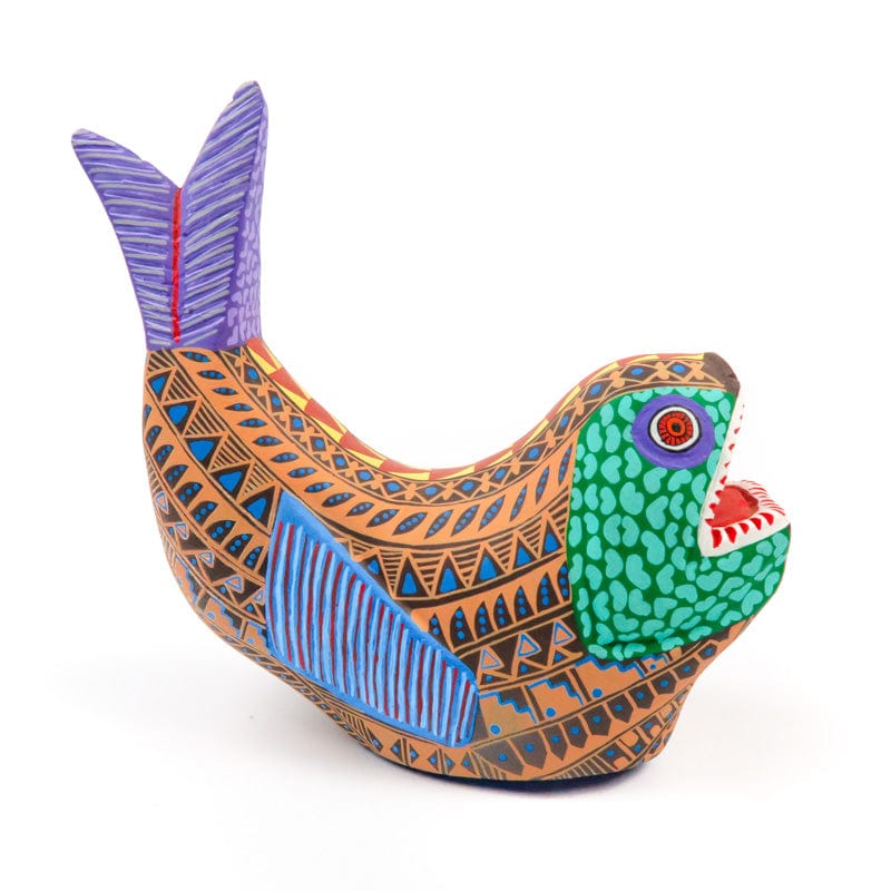 Zapotec Fish - Oaxacan Alebrije Wood Carving – VivaMexico.com - Mexican Art