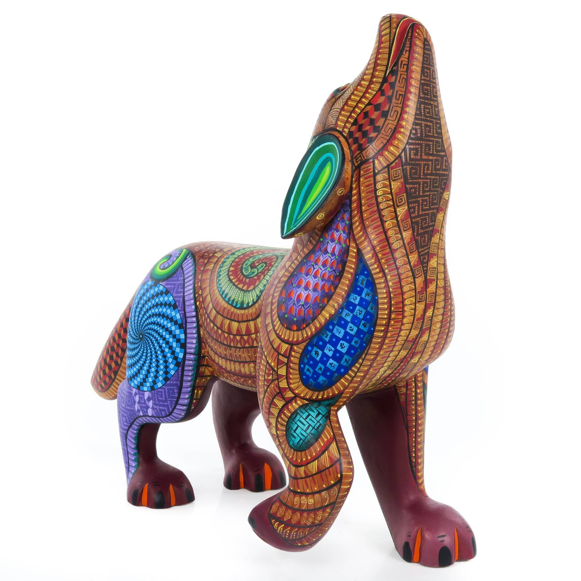 Zapotec Howling Coyote - Oaxacan Alebrije Wood Carving – VivaMexico.com ...