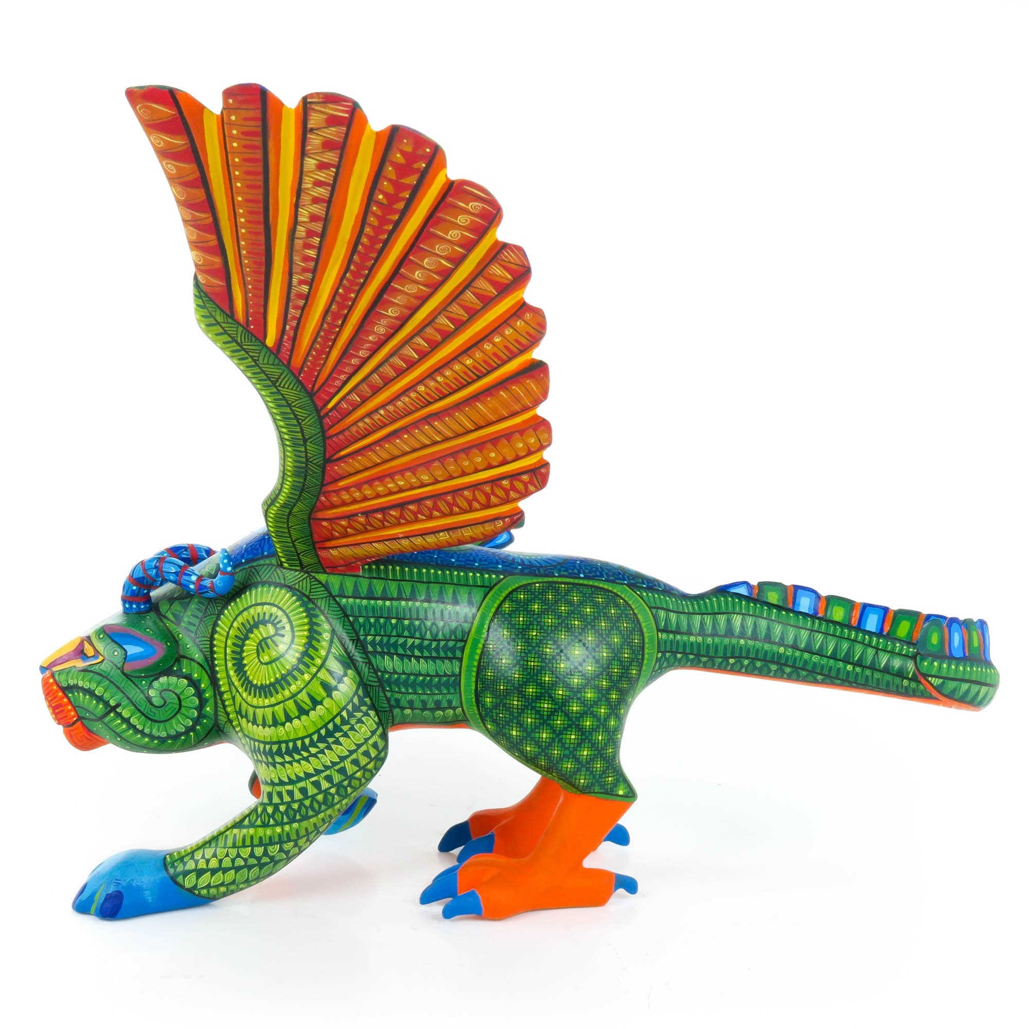 Zapotec Pepita Winged Jaguar - Oaxacan Alebrije Wood Carving ...