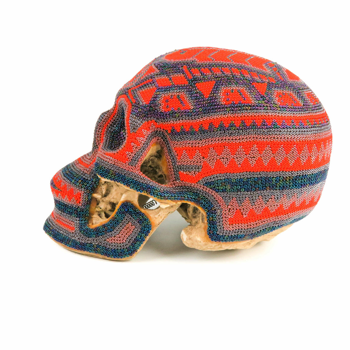 Huichol Beaded Resin Skull – VivaMexico.com - Mexican Art