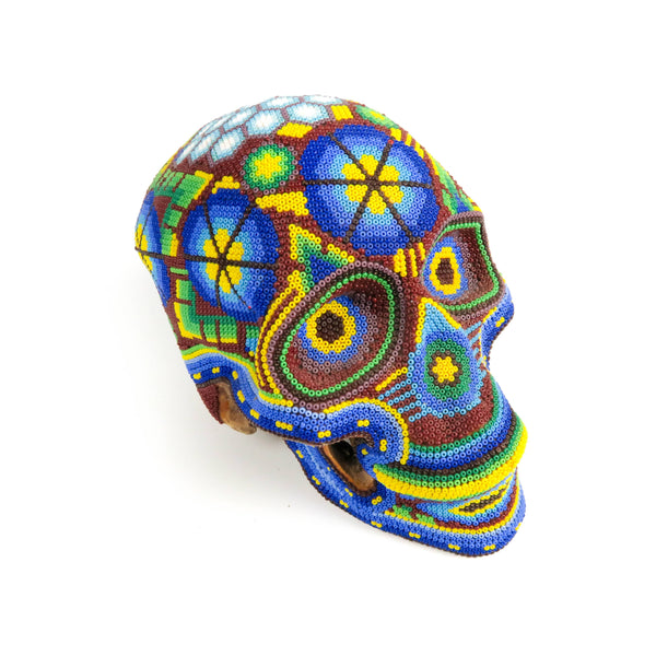 Huichol Beaded Resin Skull – VivaMexico.com - Mexican Art