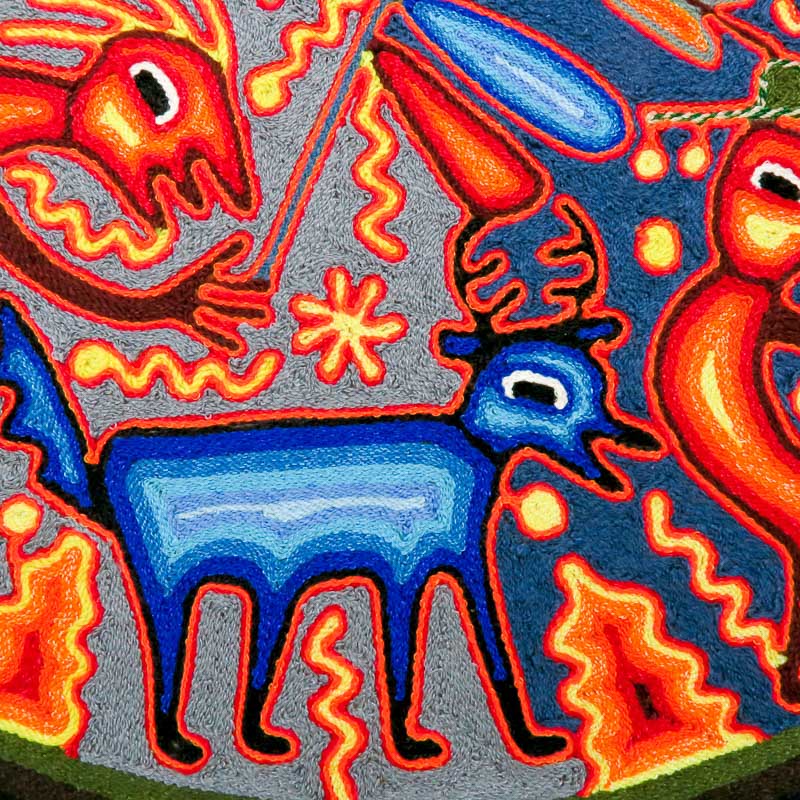 Huichol Circular Yarn Painting (24" Diameter) Mexican Indigenous Art ...