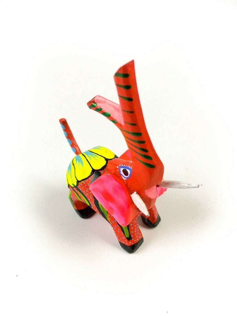 MINI ELEPHANT Oaxacan Alebrije Wood Carving Mexican Folk Art Sculpture ...