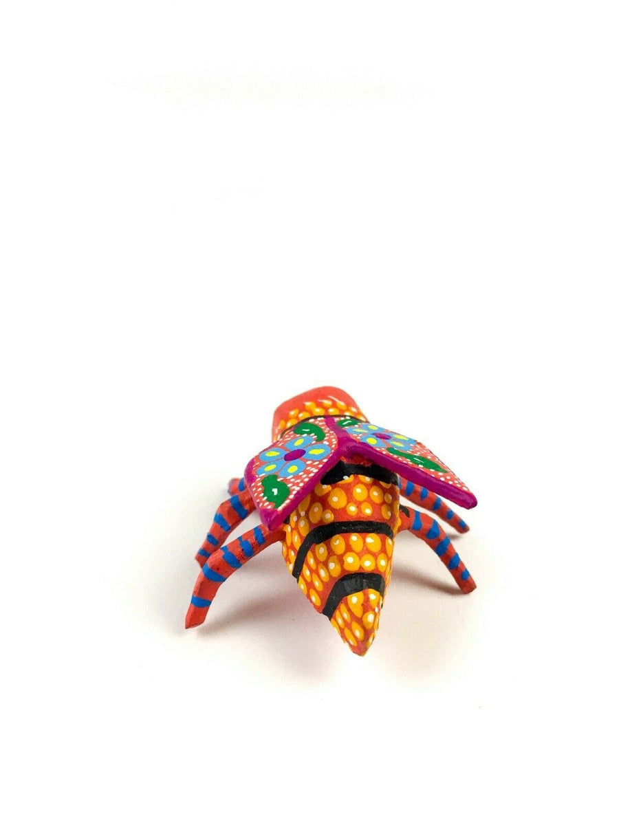 MINI FLOWER FLY INSECT Oaxacan Alebrije Wood Carving Mexican Folk Art ...
