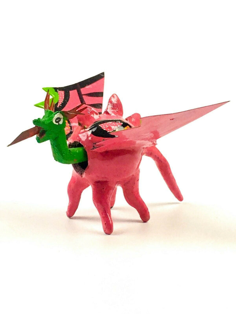 MINI PINK DRAGON Bobblehead Alebrije Handcrafted Mexican Folk Art Scul ...