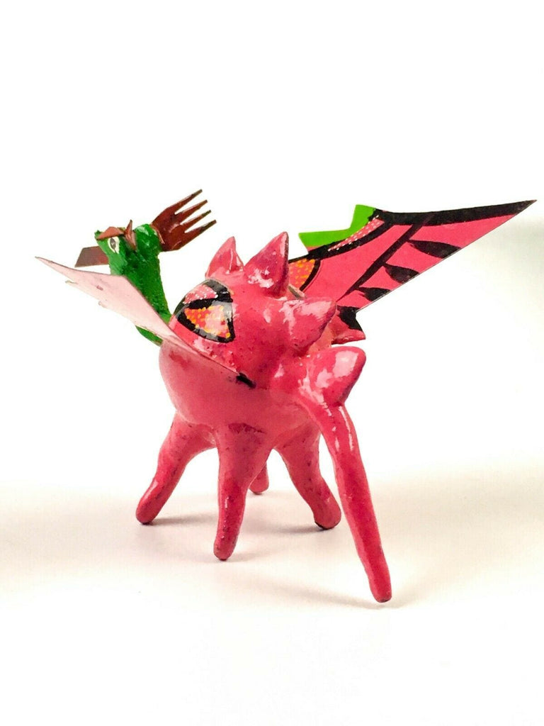 MINI PINK DRAGON Bobblehead Alebrije Handcrafted Mexican Folk Art Scul ...