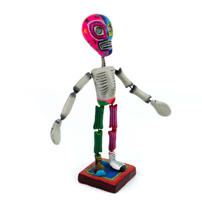 Skeleton Luchador - Clay Mexican Folk Art – VivaMexico.com - Mexican Art