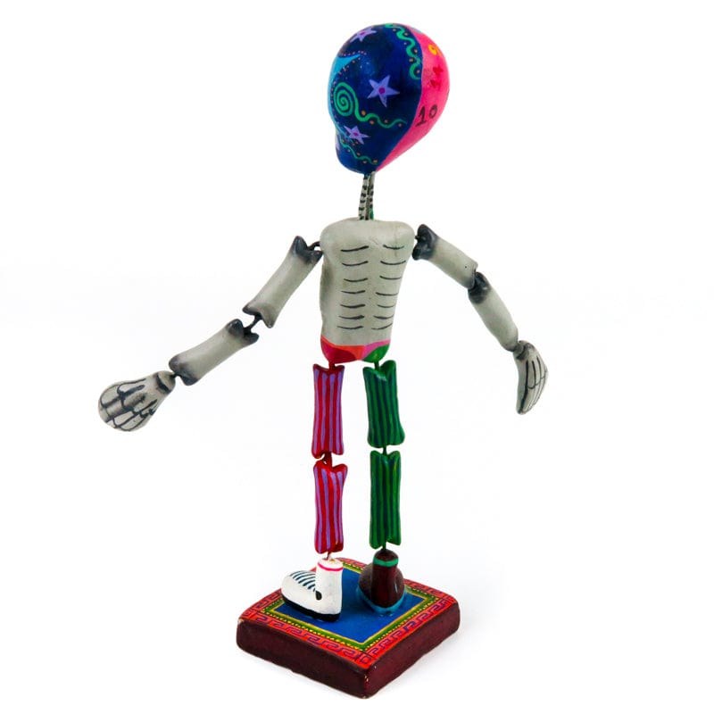 Skeleton Luchador - Clay Mexican Folk Art – VivaMexico.com - Mexican Art