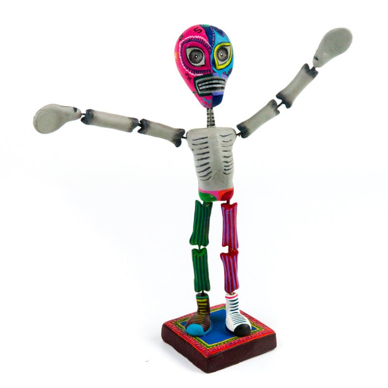 Skeleton Luchador - Clay Mexican Folk Art – VivaMexico.com - Mexican Art