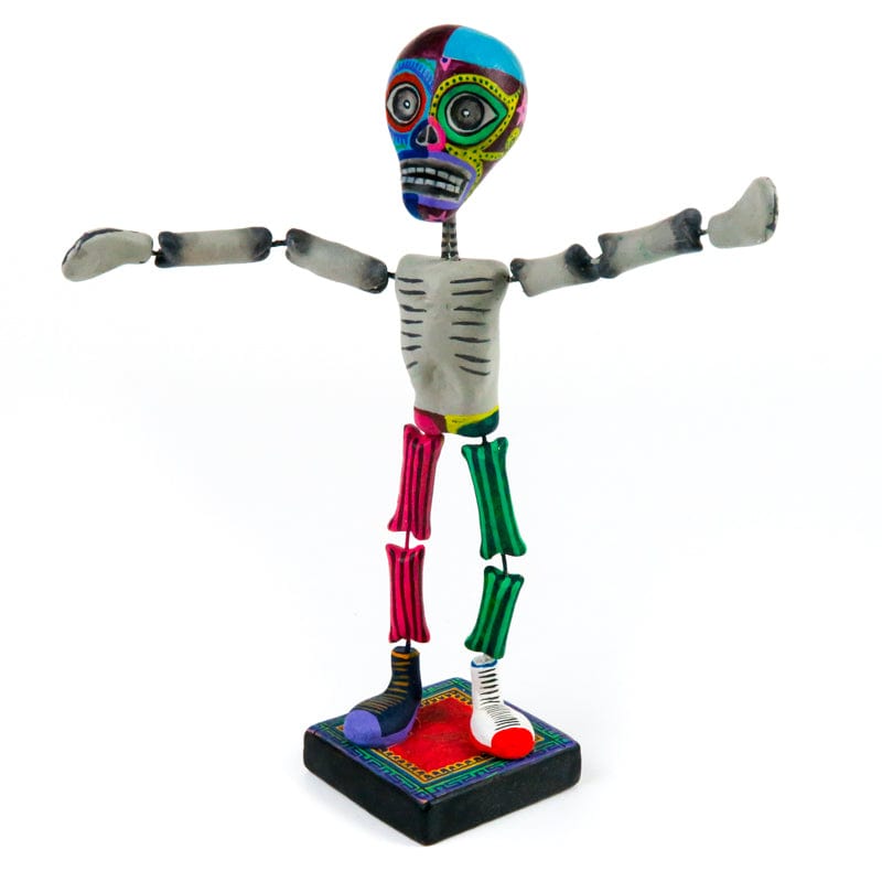 Skeleton Luchador - Clay Mexican Folk Art – VivaMexico.com - Mexican Art