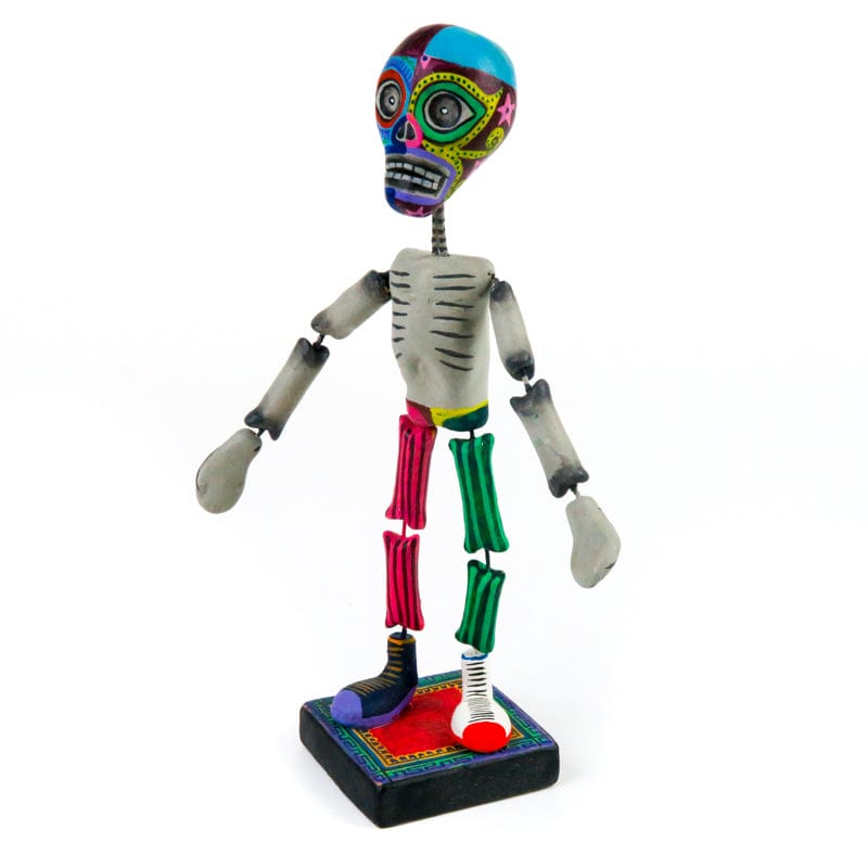 Skeleton Luchador - Clay Mexican Folk Art – VivaMexico.com - Mexican Art