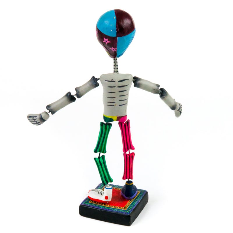 Skeleton Luchador - Clay Mexican Folk Art – VivaMexico.com - Mexican Art