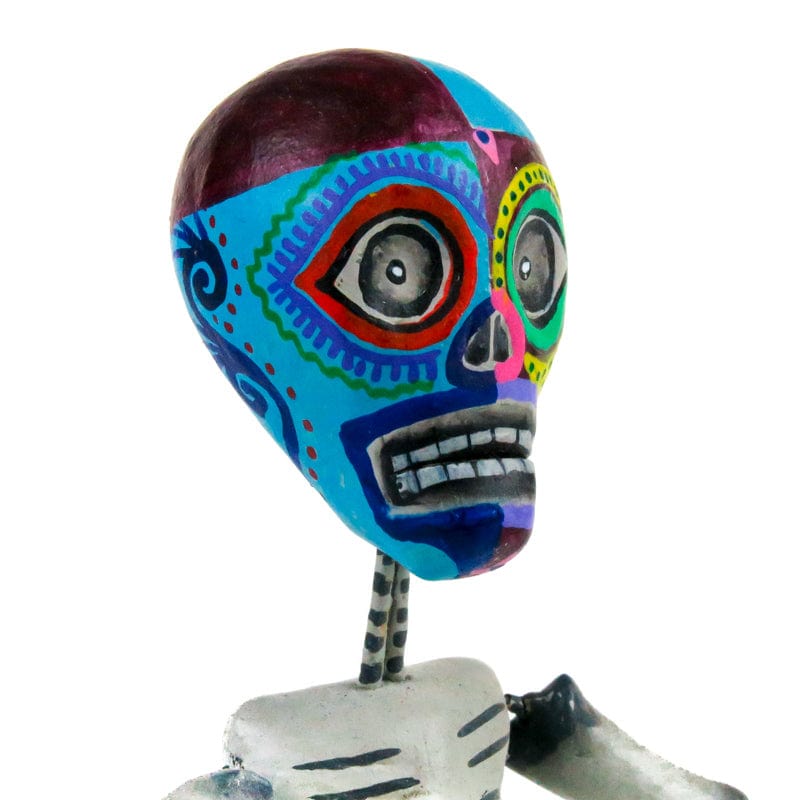 Skeleton Luchador - Clay Mexican Folk Art – VivaMexico.com - Mexican Art