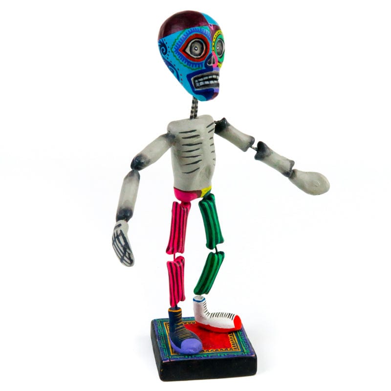 Skeleton Luchador - Clay Mexican Folk Art – VivaMexico.com - Mexican Art