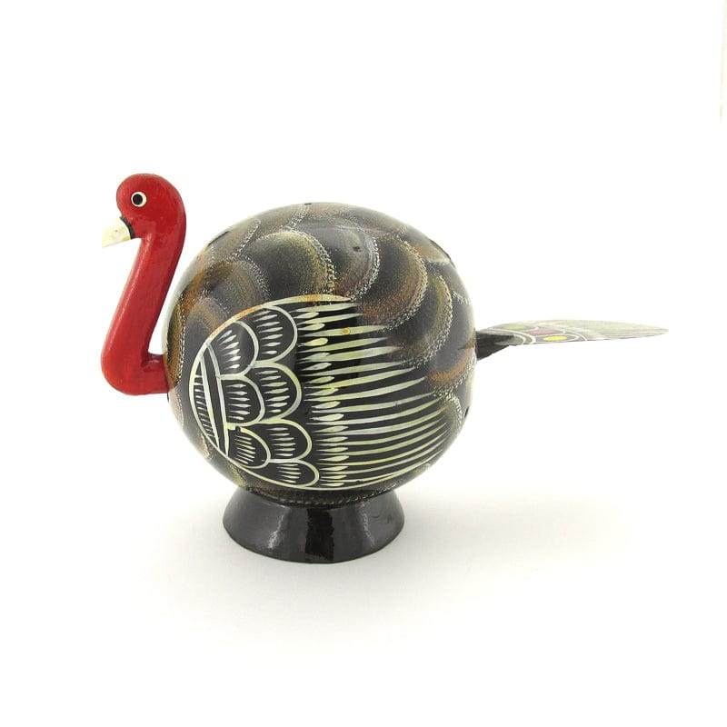 Turkey Coconut Shell Bobblehead Figure – VivaMexico.com - Mexican Art